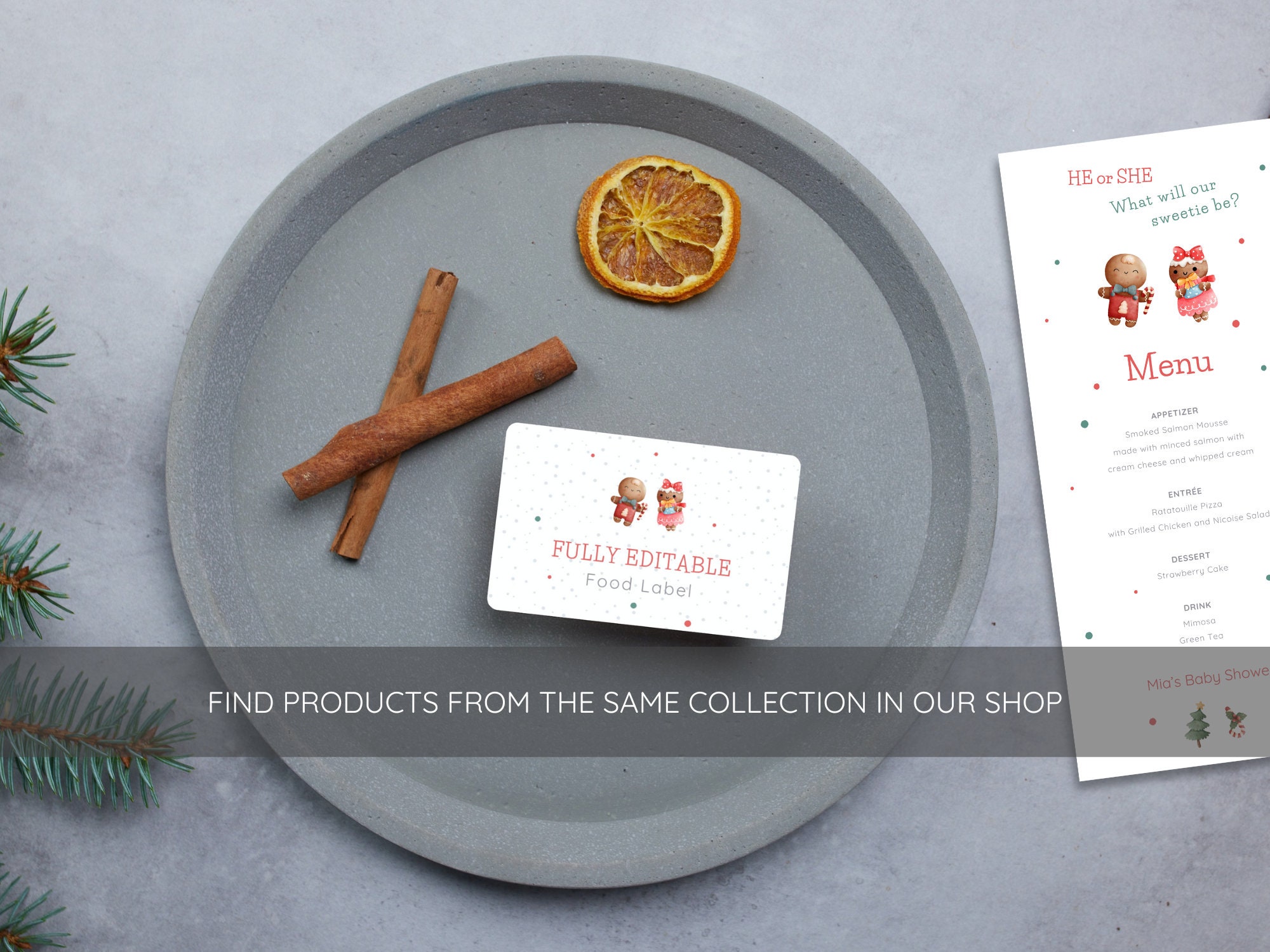 Gingerbread Man Buffet Card Template, Gender Reveal Food Label, Baby ...