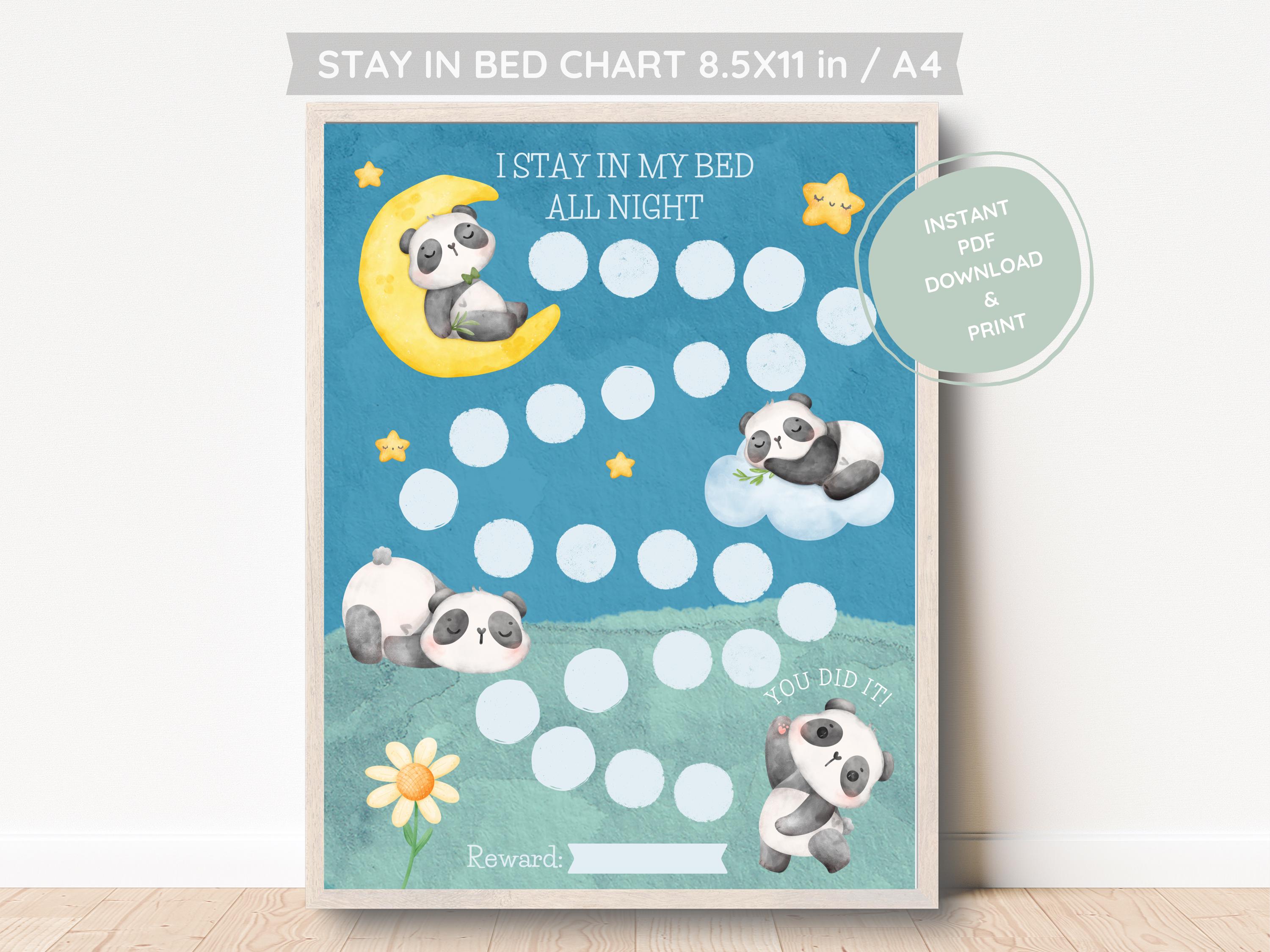 Panda Sleep Chart for Toddler Moon and Stars Sleep Routine Chart for ...