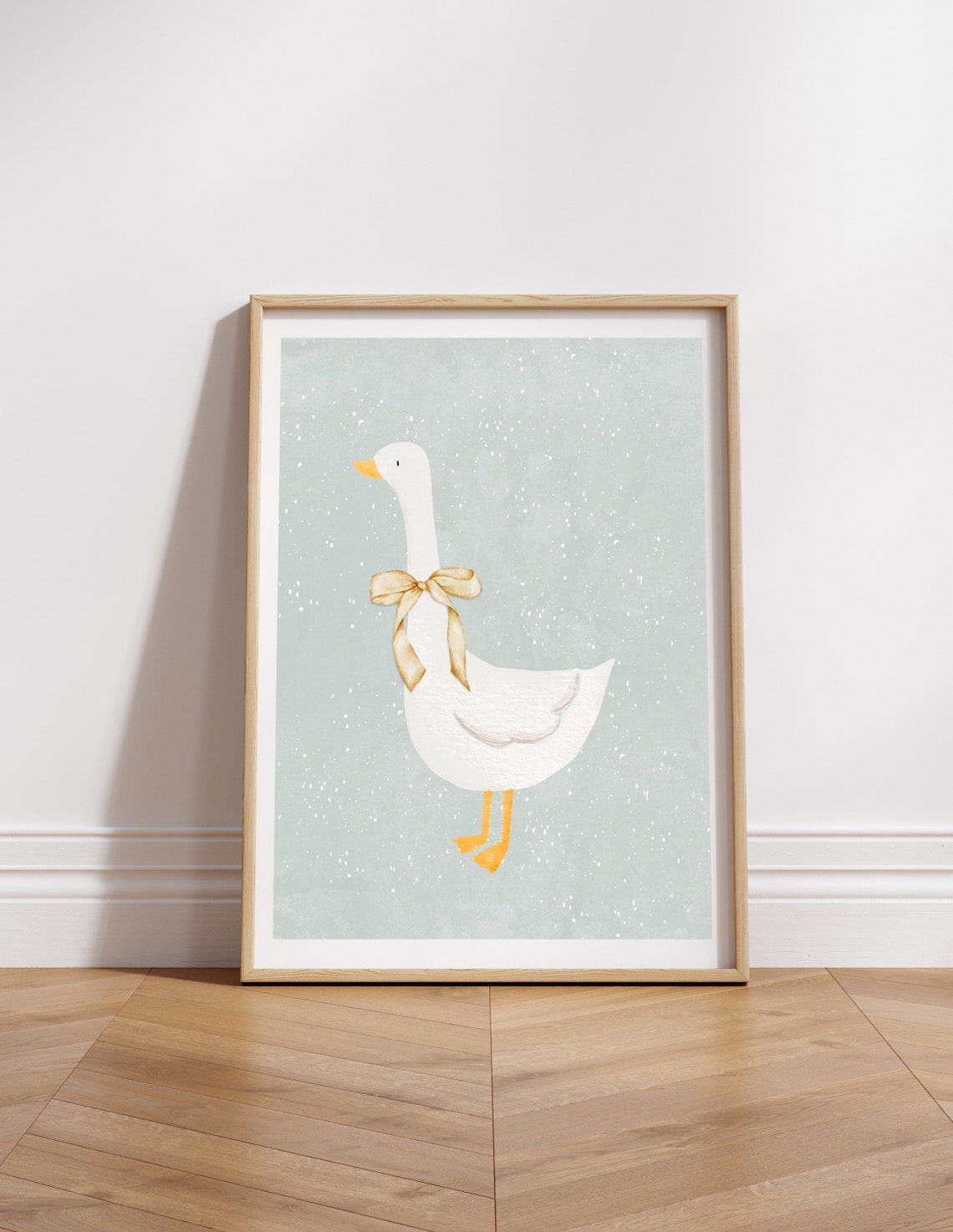 Silly Goose Wall Art, Pastel Green Silly Goose With Preppy Bow Nursery ...