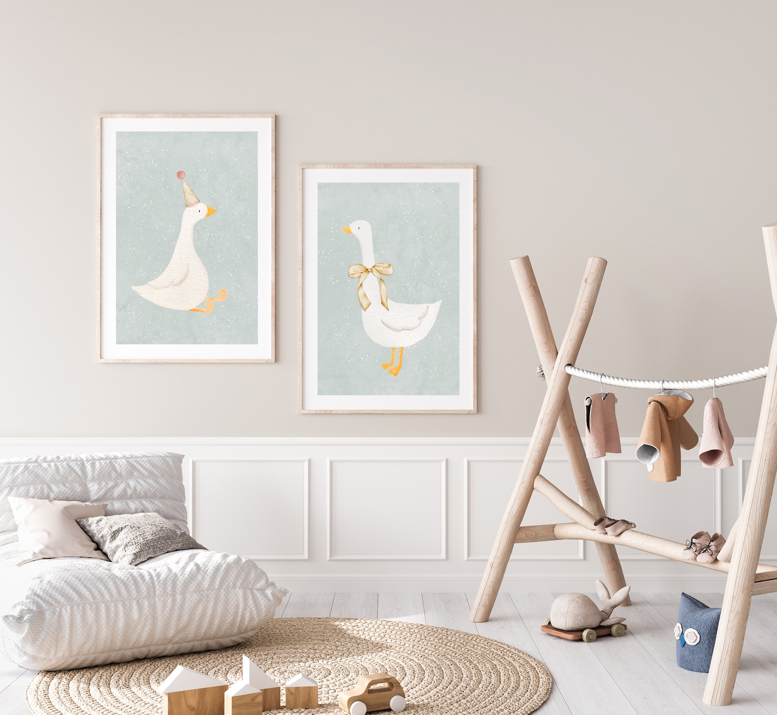 Silly Goose Wall Art Soft Sage Green Goose Poster Silly Goose Nursery ...