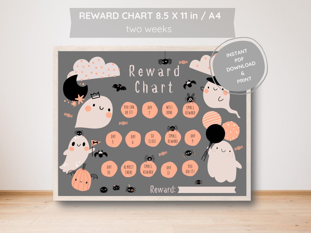 Spooky Halloween Reward Chart for Kids, Ghostly Pumpkin Behavior ...
