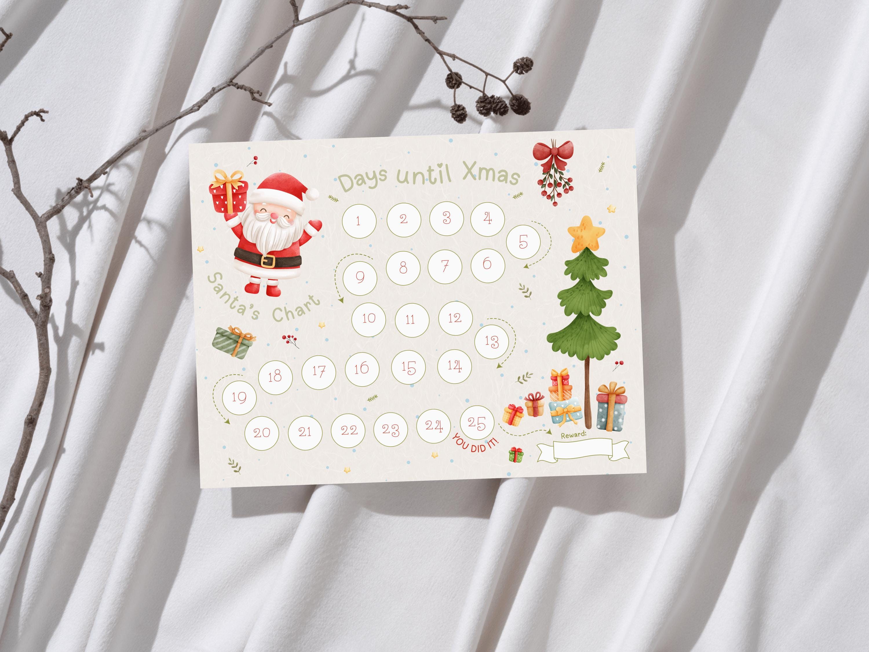 25 Days of Christmas Fun Santa's December Reward Chart for Kids ...