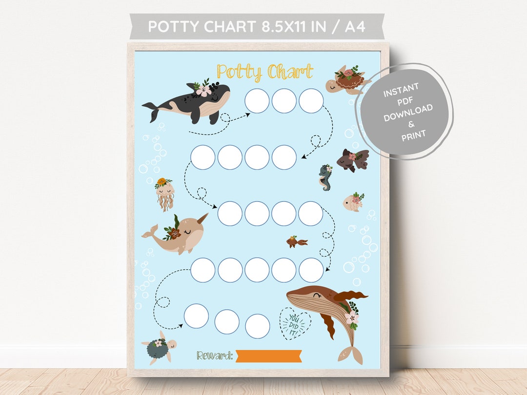 Sea Animals Potty Chart, Fish Reward Chart Toddlers, Toilet Training ...