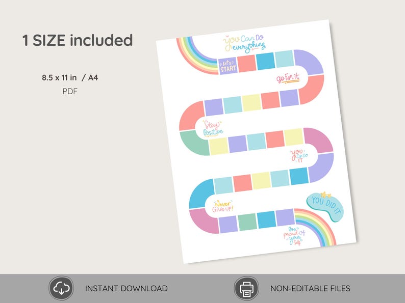 Rainbow Reward Chart, Kawaii Potty Chart, Cute Colorful Motivational ...