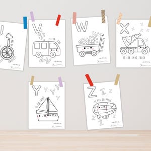 Printable Baby's 1st ABC Coloring Book, Baby Shower Craft, Cars ...