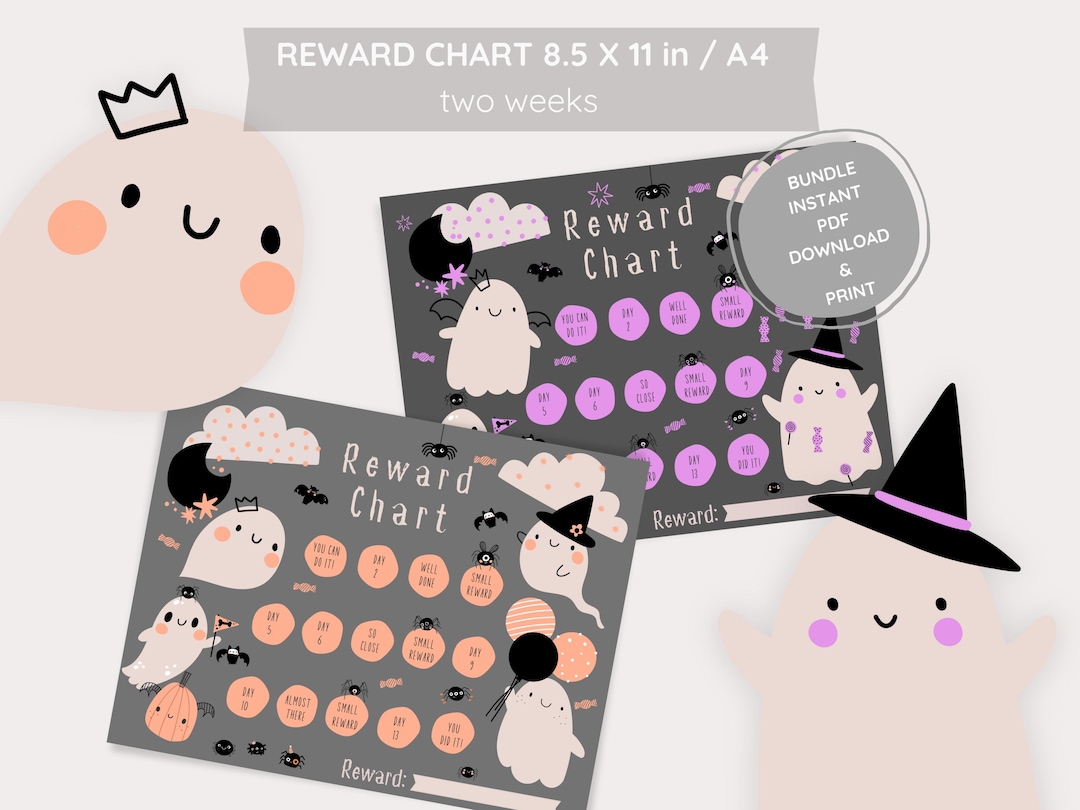 Spooky Halloween Potty Training Reward Chart, Ghostly Good Behavior ...