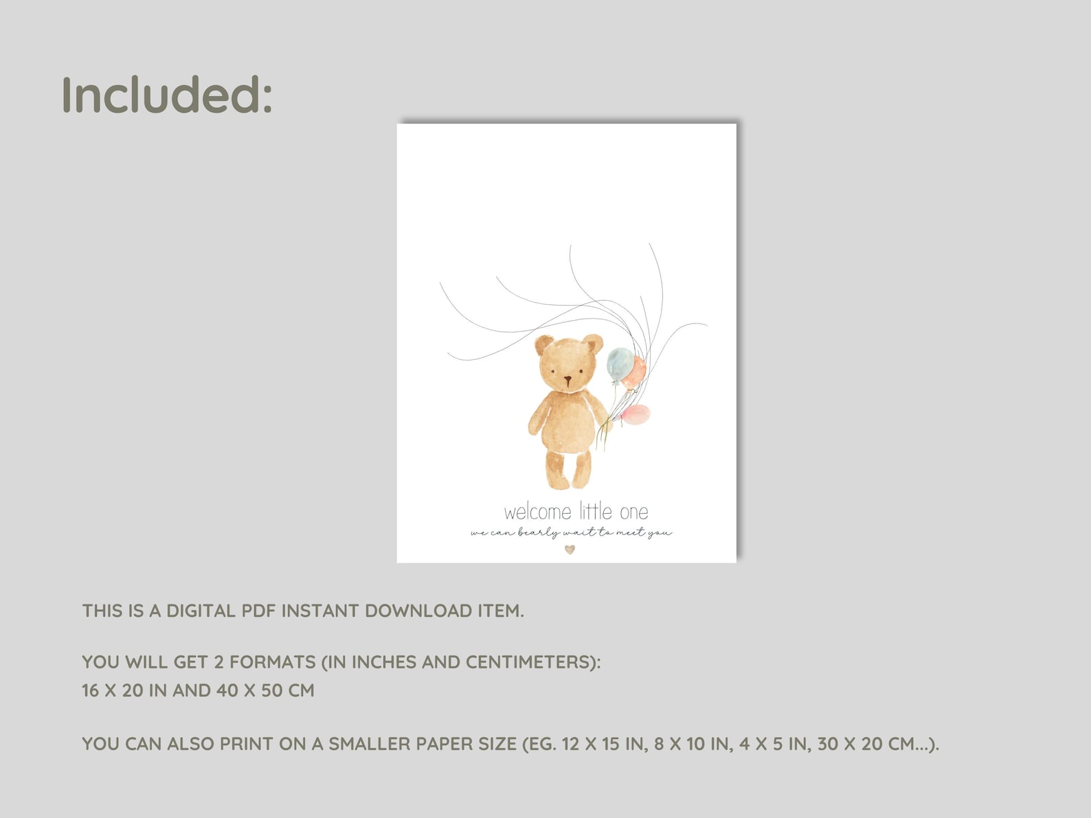 Teddy Bear Fingerprint Guest Book, Autumn Baby Shower Watercolor Bear ...