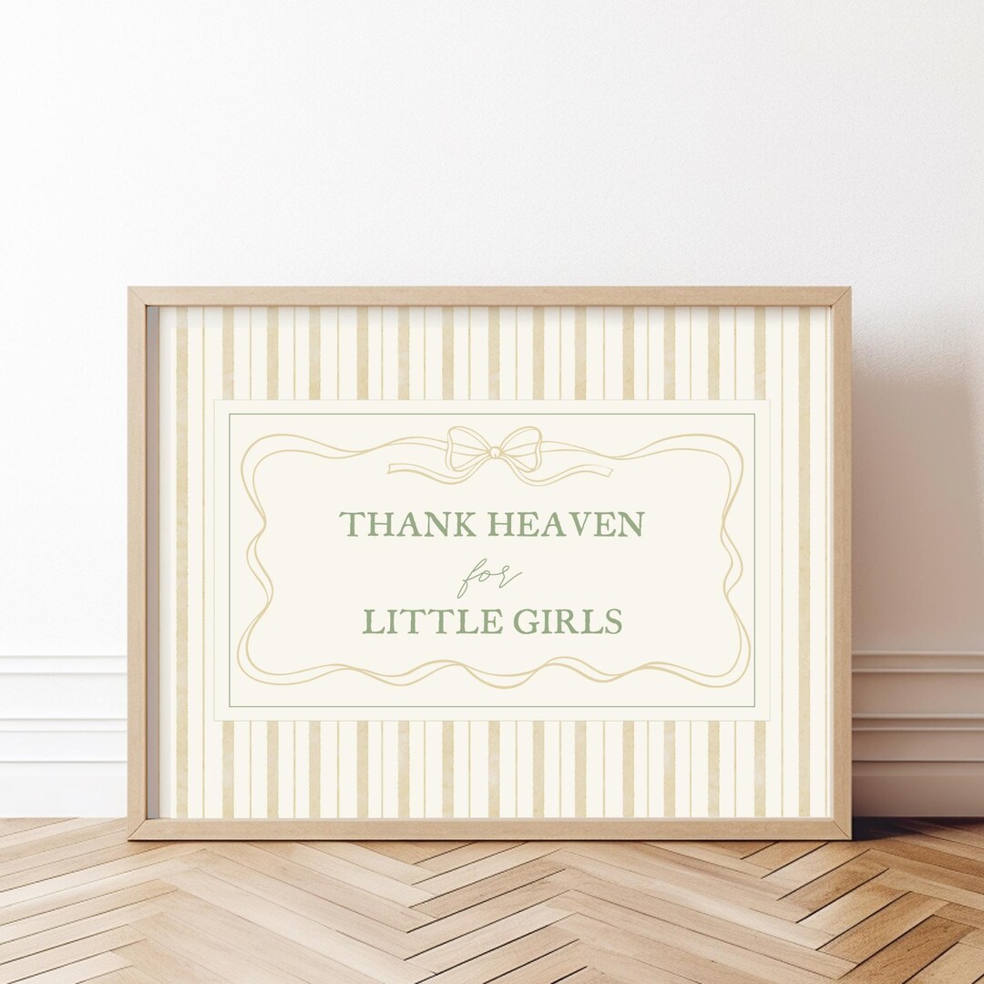 Thank Heaven for Little Girls Horizontal Nursery Wall Art, Vintage ...
