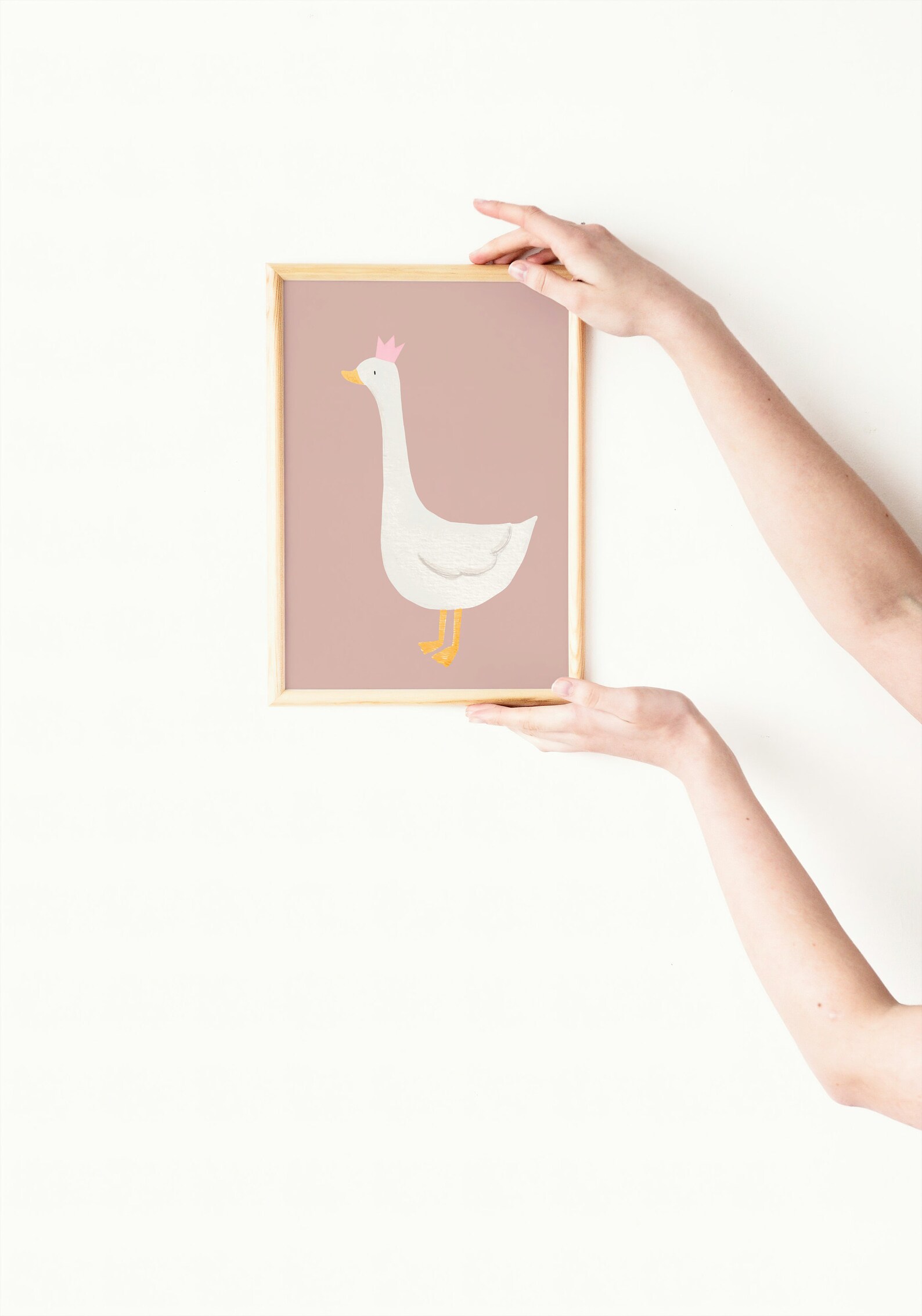 Silly Goose Wall Art, Pastel Pink Goose Poster, Silly Goose Nursery ...
