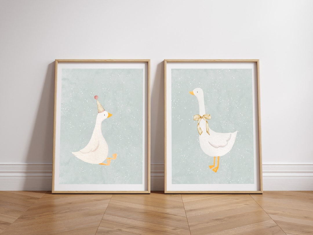 Silly Goose Wall Art Soft Sage Green Goose Poster Silly Goose Nursery ...