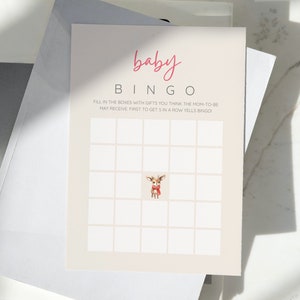 Baby Bingo Game, Baby Shower Game Printable, Deer Baby Shower Template ...