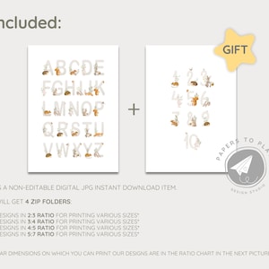 Woodland Animals Alphabet Poster, Cute Boho ABC Nursery Wall Art, My ...