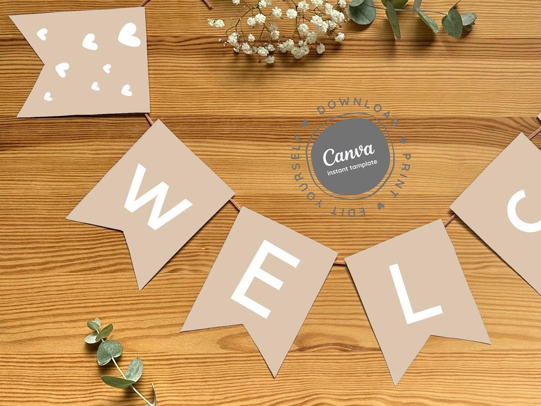Banderines editables para baby shower, decoración minimalista para baby ...