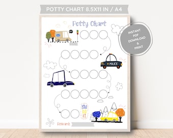Cars Printable Potty Training Chart - Etsy