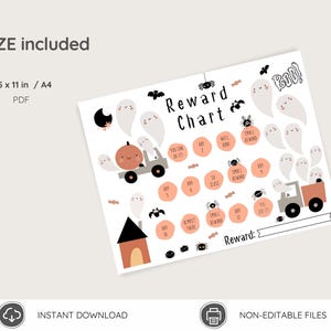 Spooky Halloween Reward Chart for Kids, Ghostly Pumpkin Behavior ...