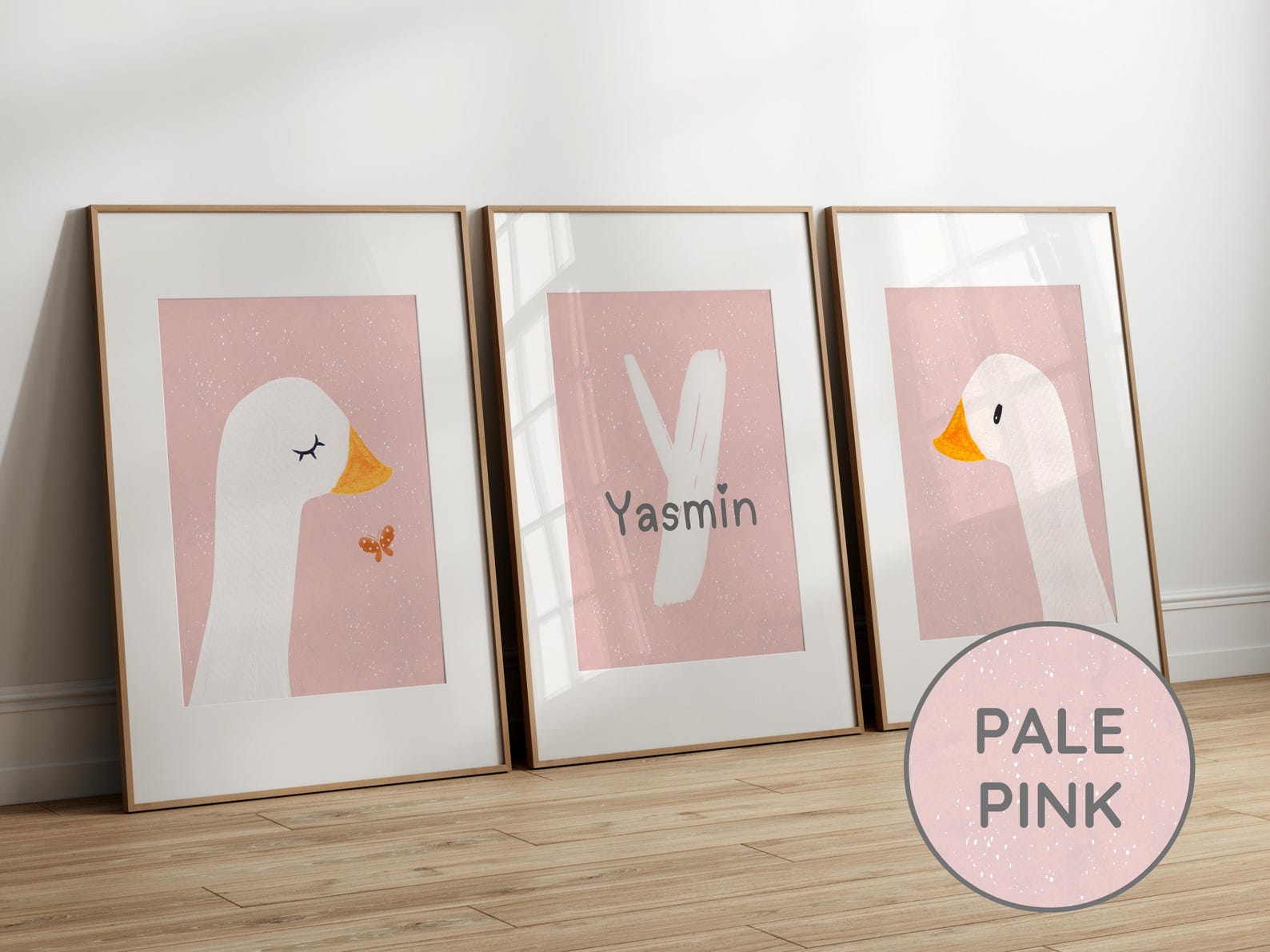 Personalized Girl Name Poster Triptych, Pastel Color Silly Goose ...