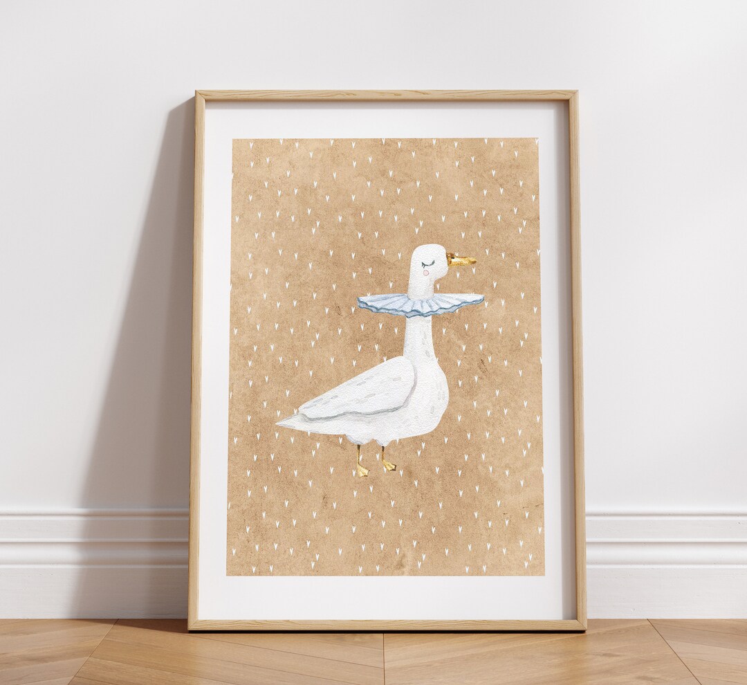 Silly Goose Wall Art, Limewash Cinnamon Beige Goose Poster, Silly Goose ...