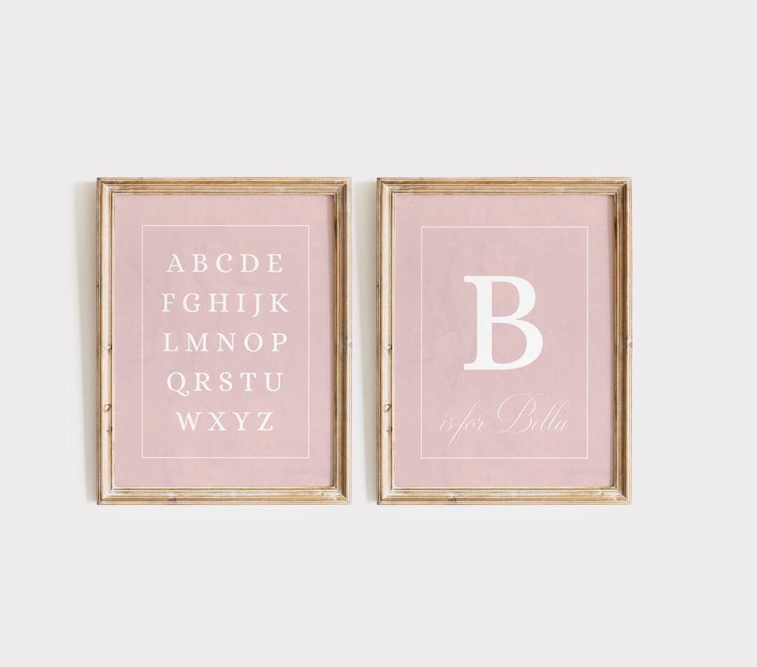 Custom Vintage Alphabet& Initial Poster Set + Gift Poster, Personalized ...