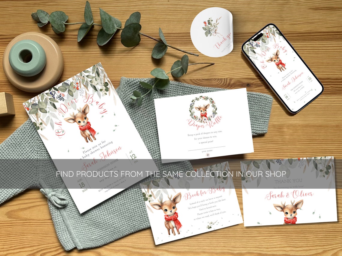 Baby Bingo Game, Baby Shower Game Printable, Deer Baby Shower Template ...