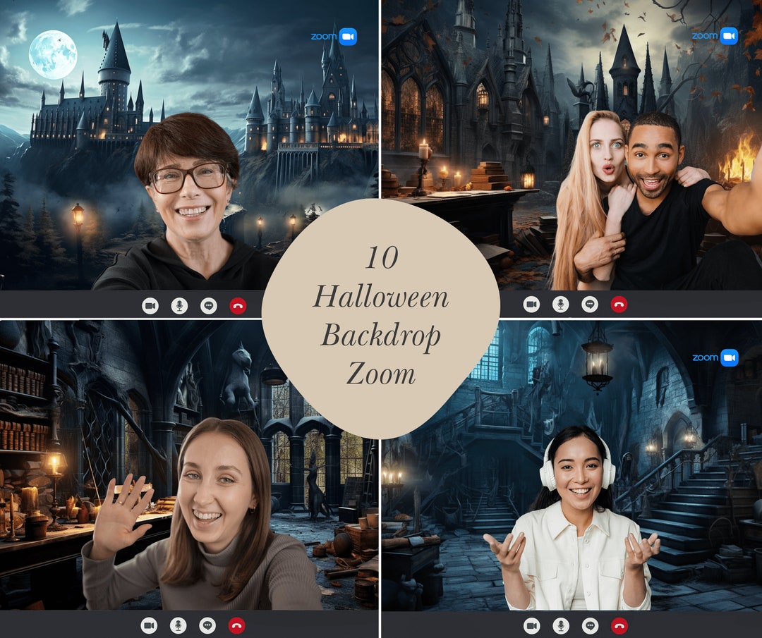 10 Magic Halloween Zoom Background, Backdrops Bundle, Halloween ...