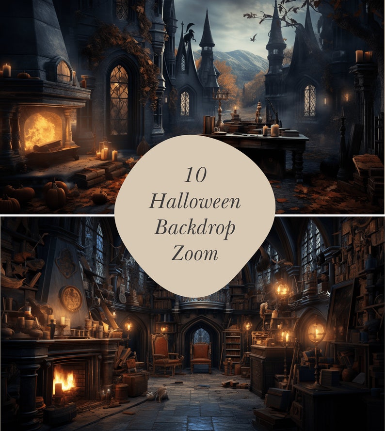 10 Magic Halloween Zoom Background, Backdrops Bundle, Halloween Background, Studio Backdrop ...