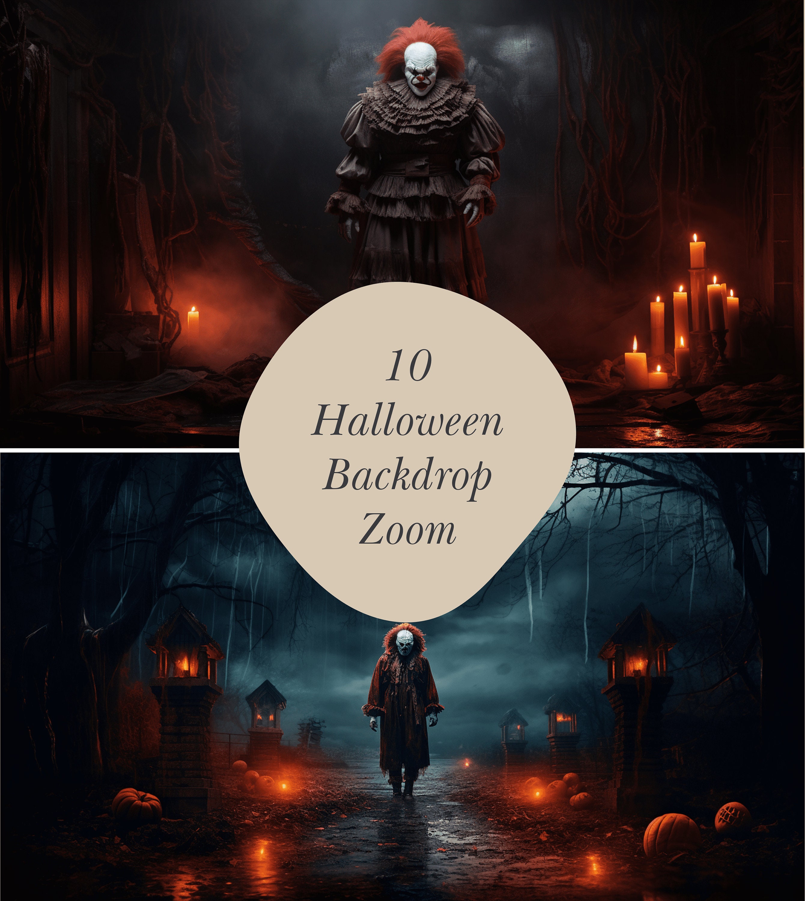 10 Terrorific Halloween Zoom Background Backdrops Bundle - Etsy