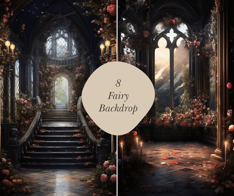 8 Fairy Tale Digital Backdrops, Indoor Backdrops, Backdrops Bundle ...