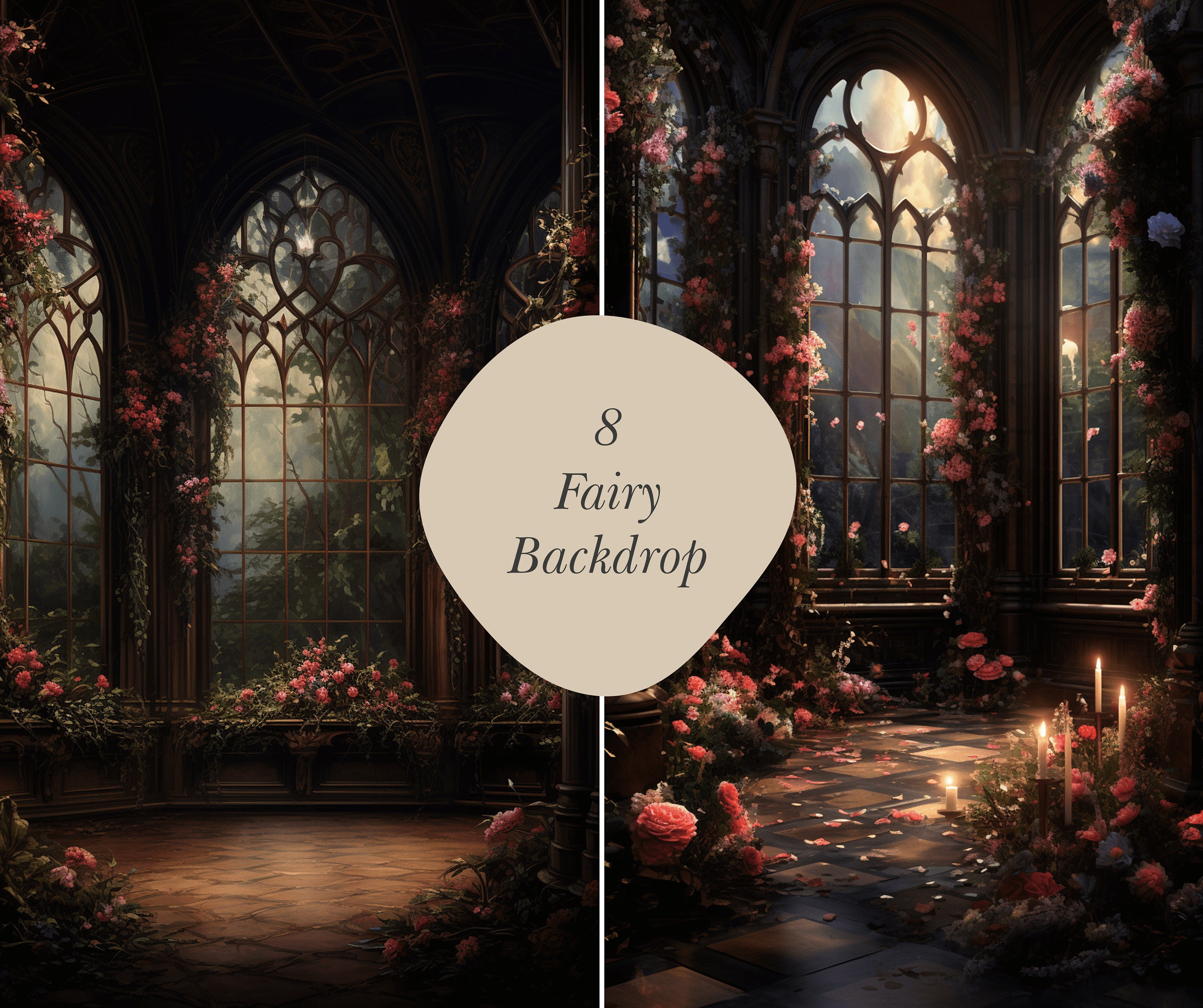 8 Fairy Tale Digital Backdrops, Indoor Backdrops, Backdrops Bundle ...