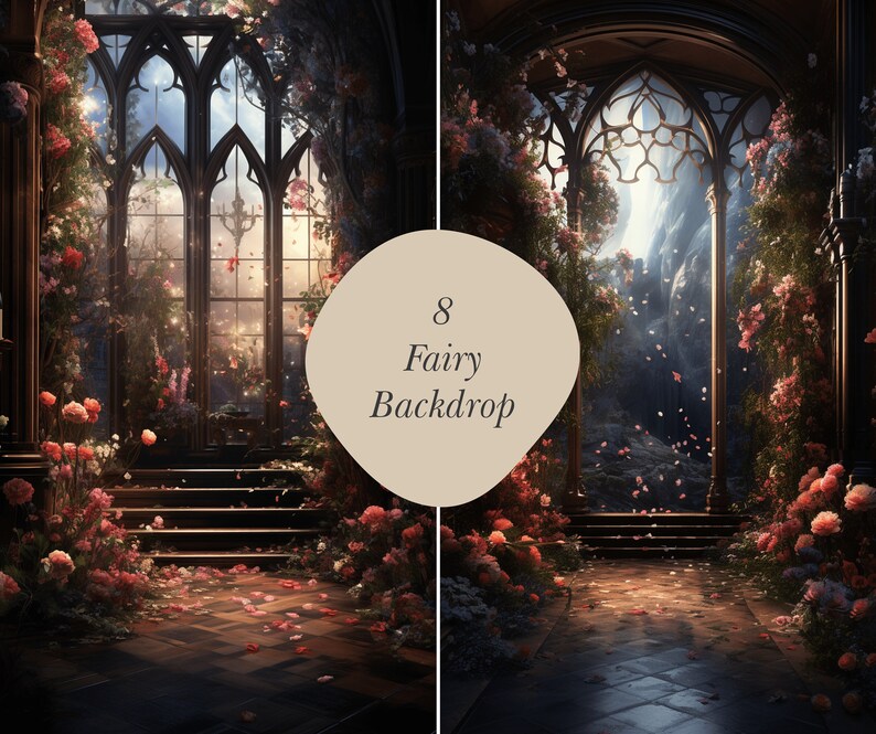 8 Fairy Tale Digital Backdrops, Indoor Backdrops, Backdrops Bundle ...