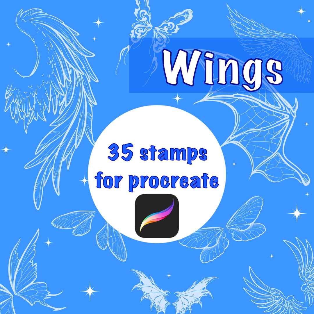 Wings Procreate Stamp, Devil Wings, Angel Wings, Fairy Wings, Wings ...
