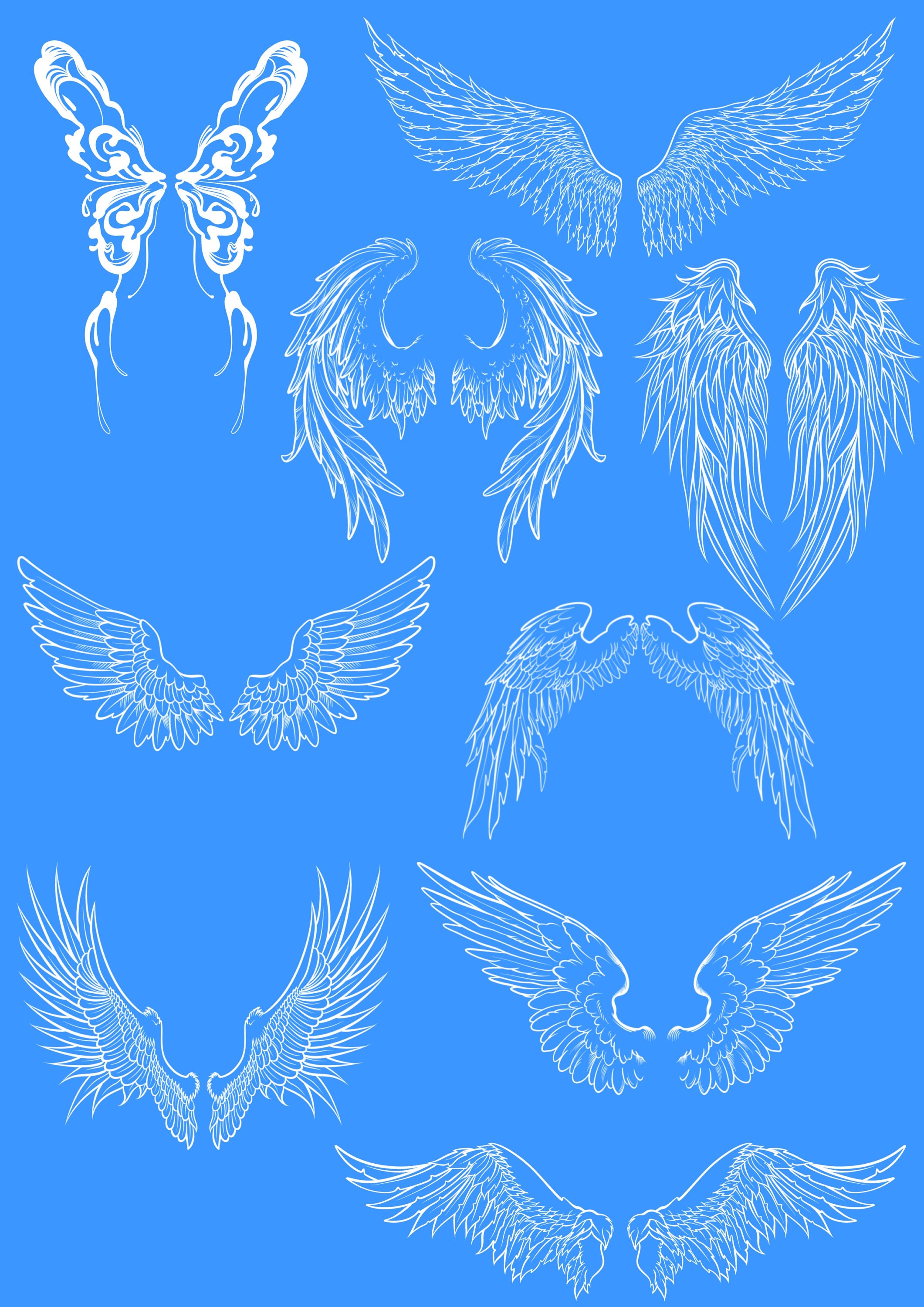 Wings Procreate Stamp, Devil Wings, Angel Wings, Fairy Wings, Wings ...