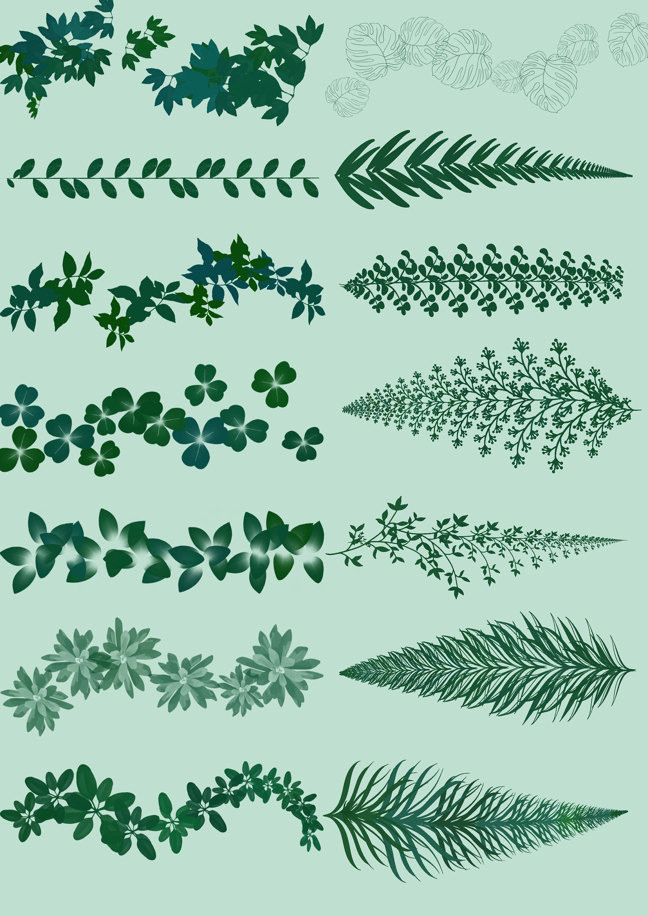 Botanical Procreate Brush, Plant Brushes, Tree Texture Brushes, Tattoo ...