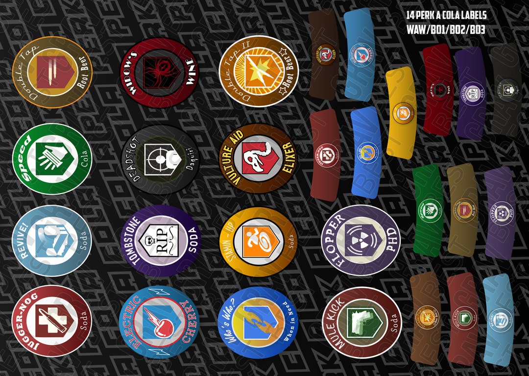 Call of Duty Black Ops 1 2 3 Zombies Perk A Cola Logos - Etsy