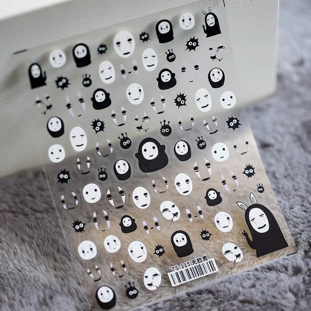 Kaonashi Cartoon Nail Stickers, Nail Decal, DIY Craft Waterproof - Etsy