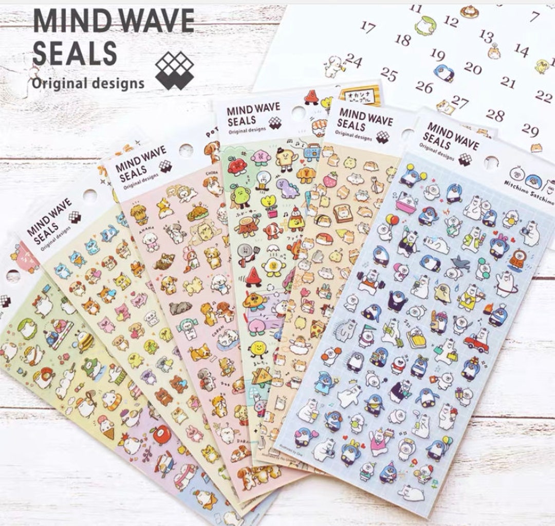 Mind Waves Seals Original Design Stickers From Japan - Etsy
