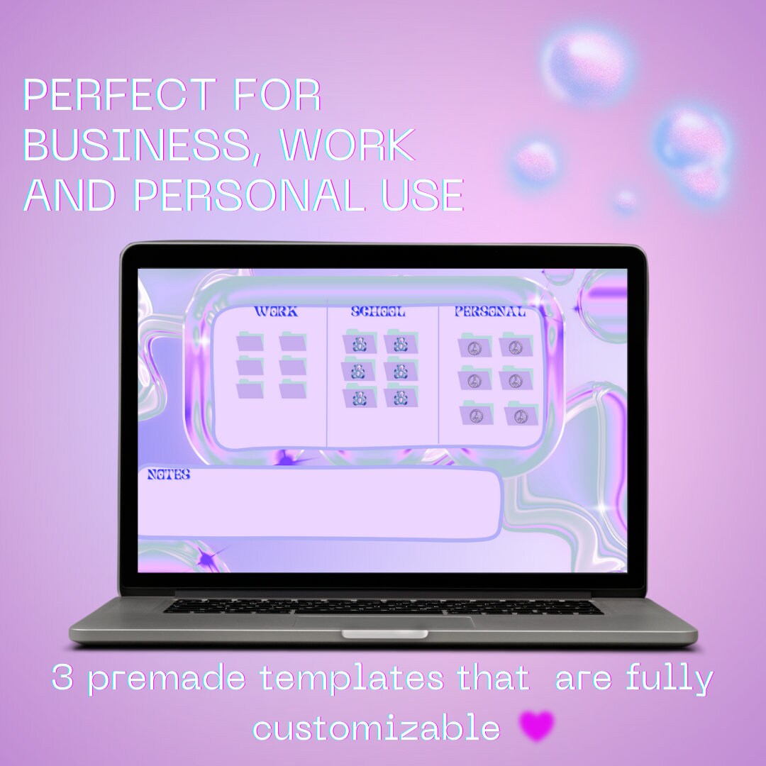 EDITABLE Aesthetic Aura Desktop Organizer Template + Folder Icons ...