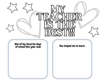 Teacher Appreciation Gift | Teacher Appreciation Worksheet | Teacher ...