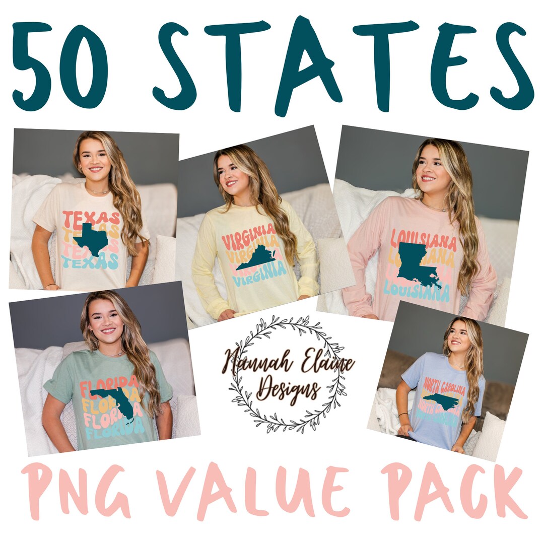 50 States Value Pack PNG Bundle 50 States PNG States PNG Digital ...