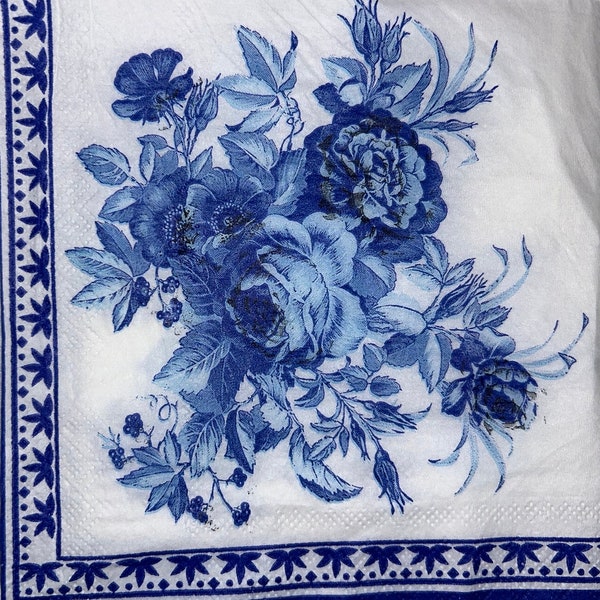 Blue Paper Napkins - Etsy