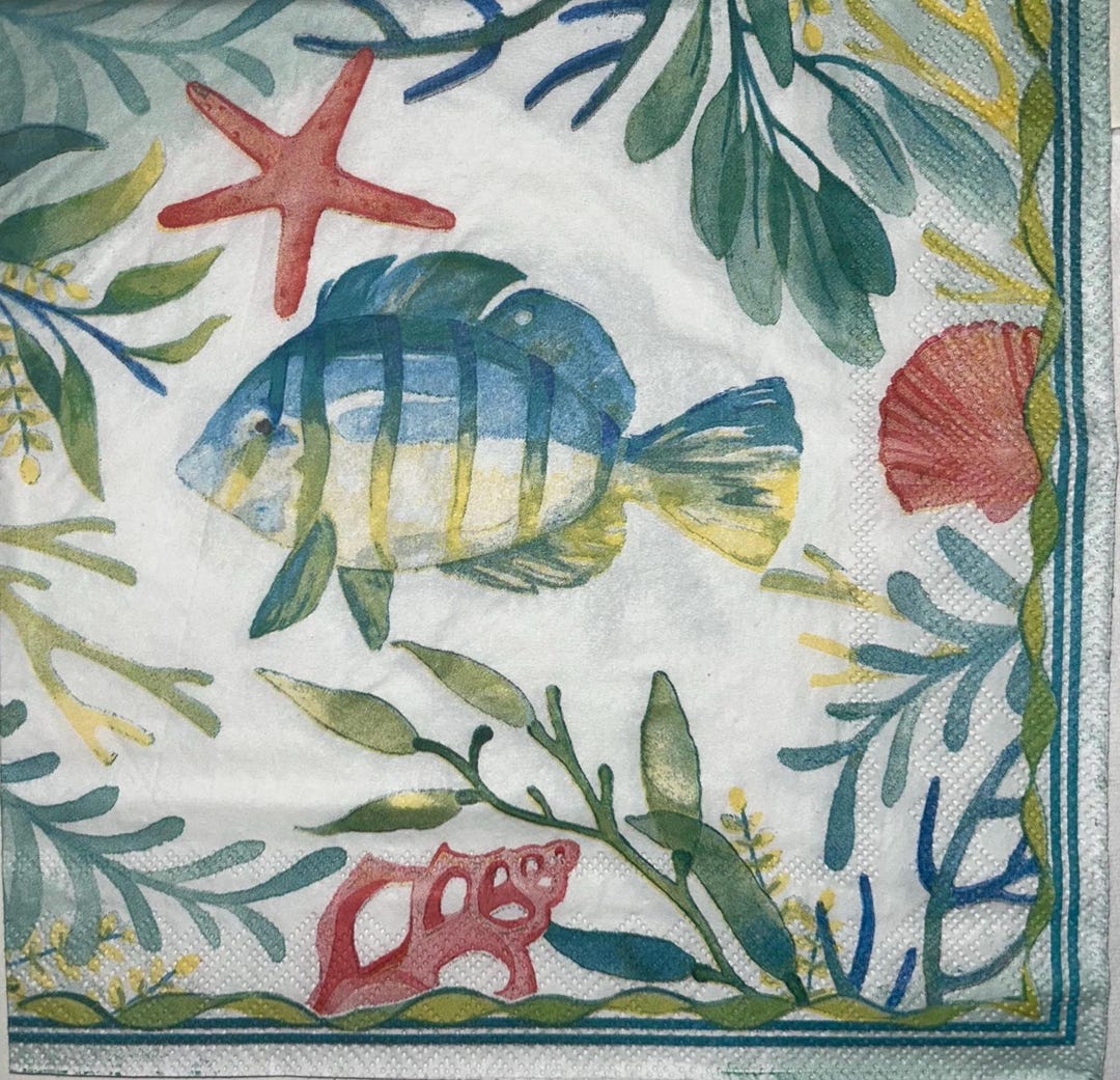 Tropical Fish Dinner Paper Napkin - Etsy