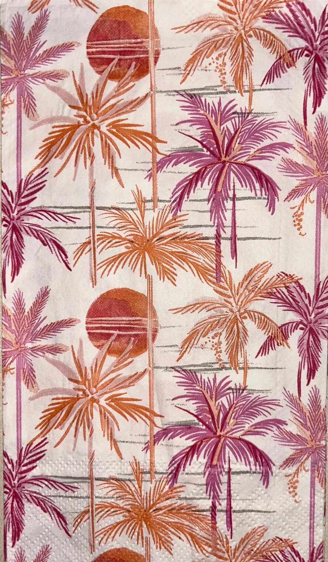 Palm Trees in Pink and Orange Paper Cocktail Napkins - Etsy