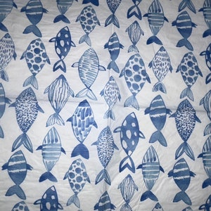 Blue Fish Design Paper Napkins. - Etsy