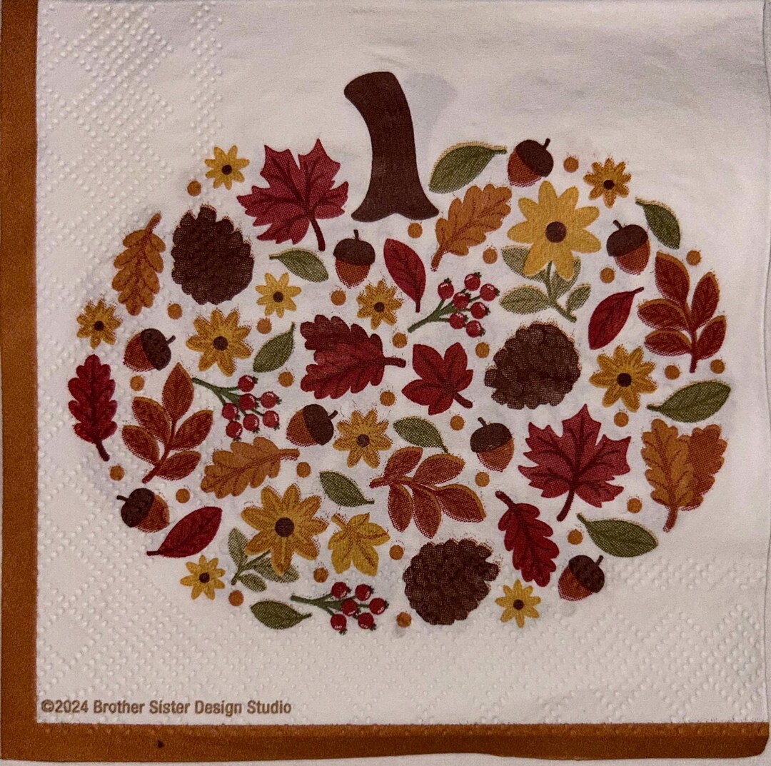 Fall Leaves in a Pumpkin Shape Paper Napkins - Etsy