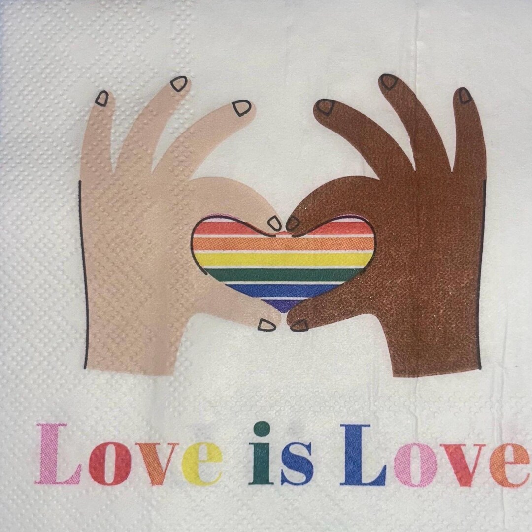 Gay Pride Paper Napkin Love is Love. - Etsy