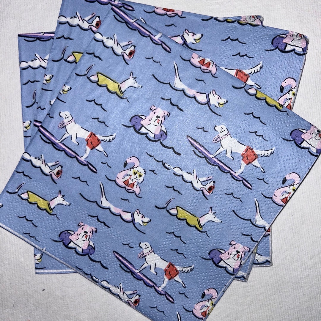 Dogs Surfing Paper Napkins - Etsy