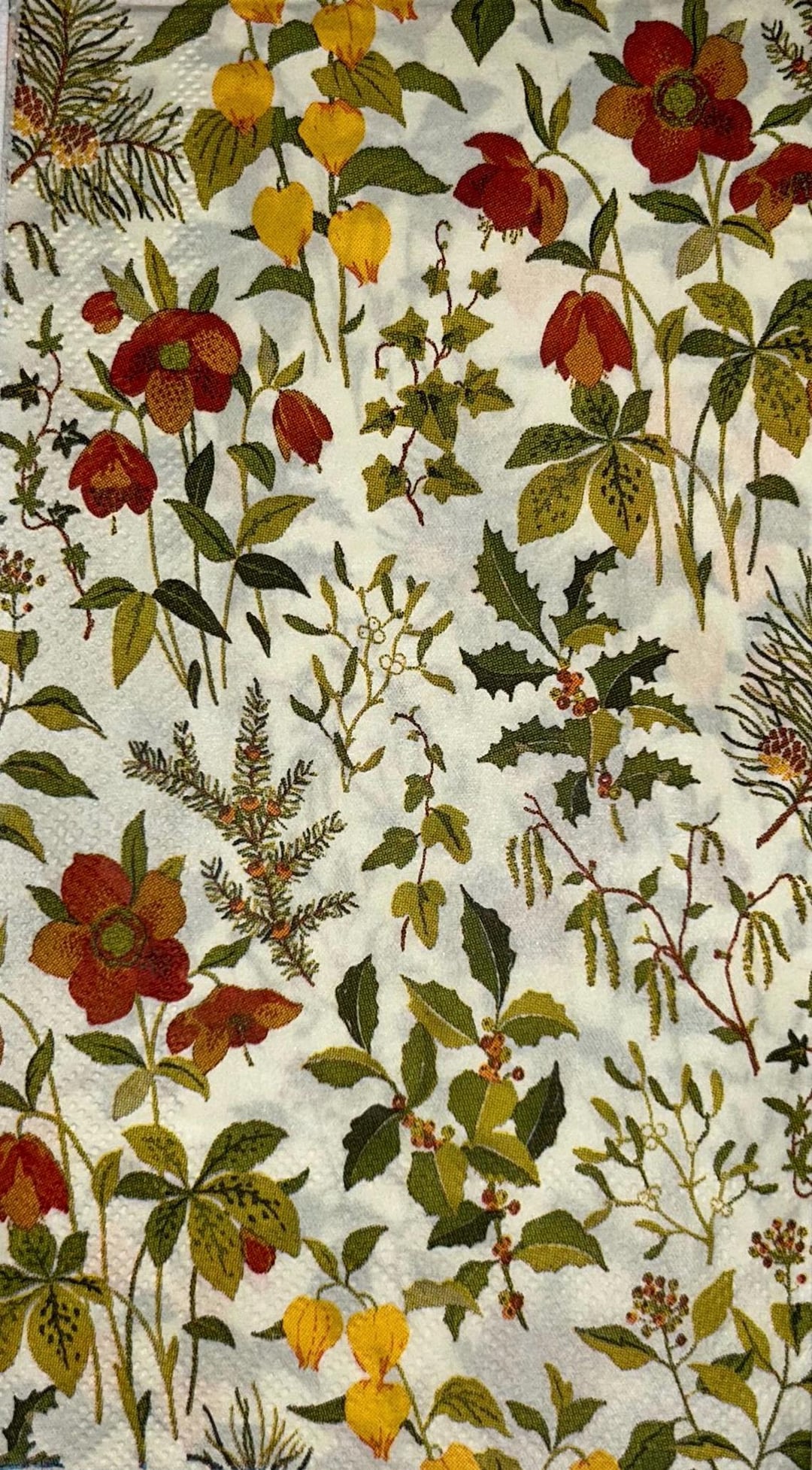 Fall Floral Design Paper Napkin - Etsy