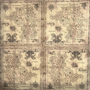 Paper Treasure Map Napkin With Pirate - Etsy