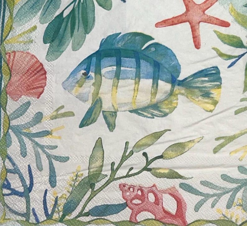 Tropical Fish Dinner Paper Napkin - Etsy
