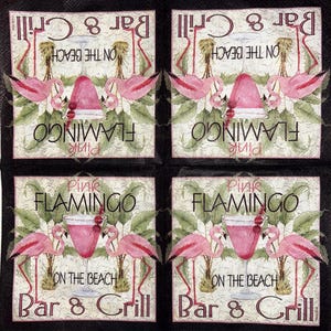 Pink Flamingo Bar & Grill Paper Napkins - Etsy