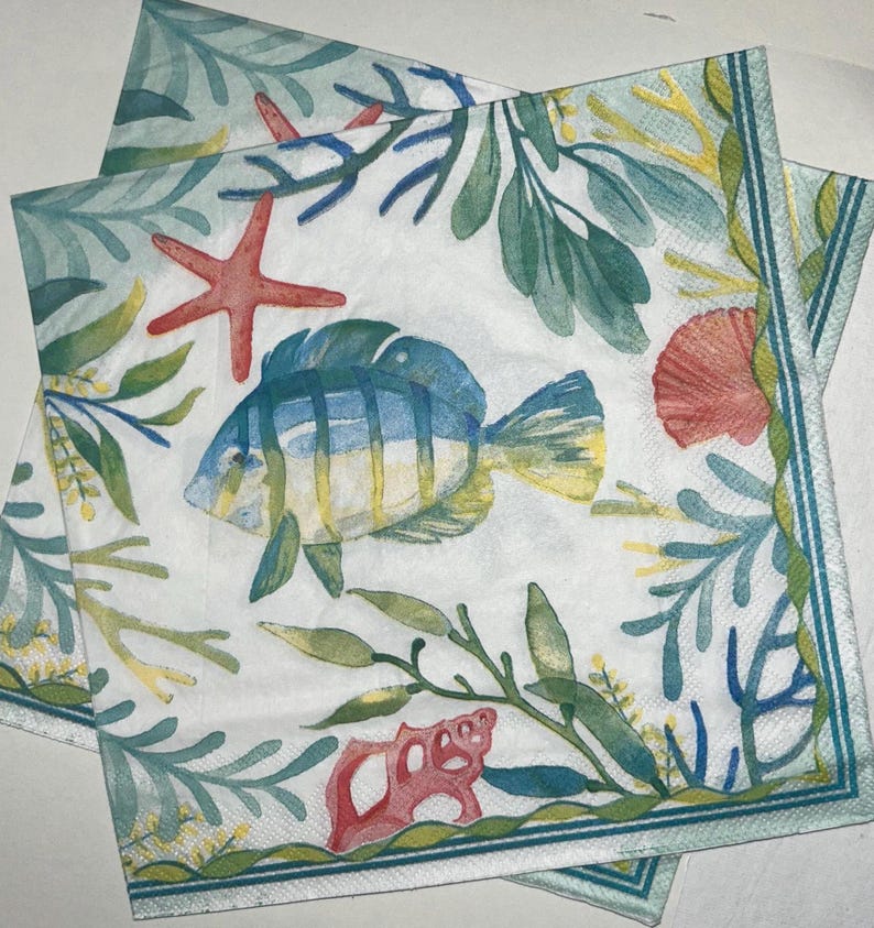 Tropical Fish Dinner Paper Napkin - Etsy